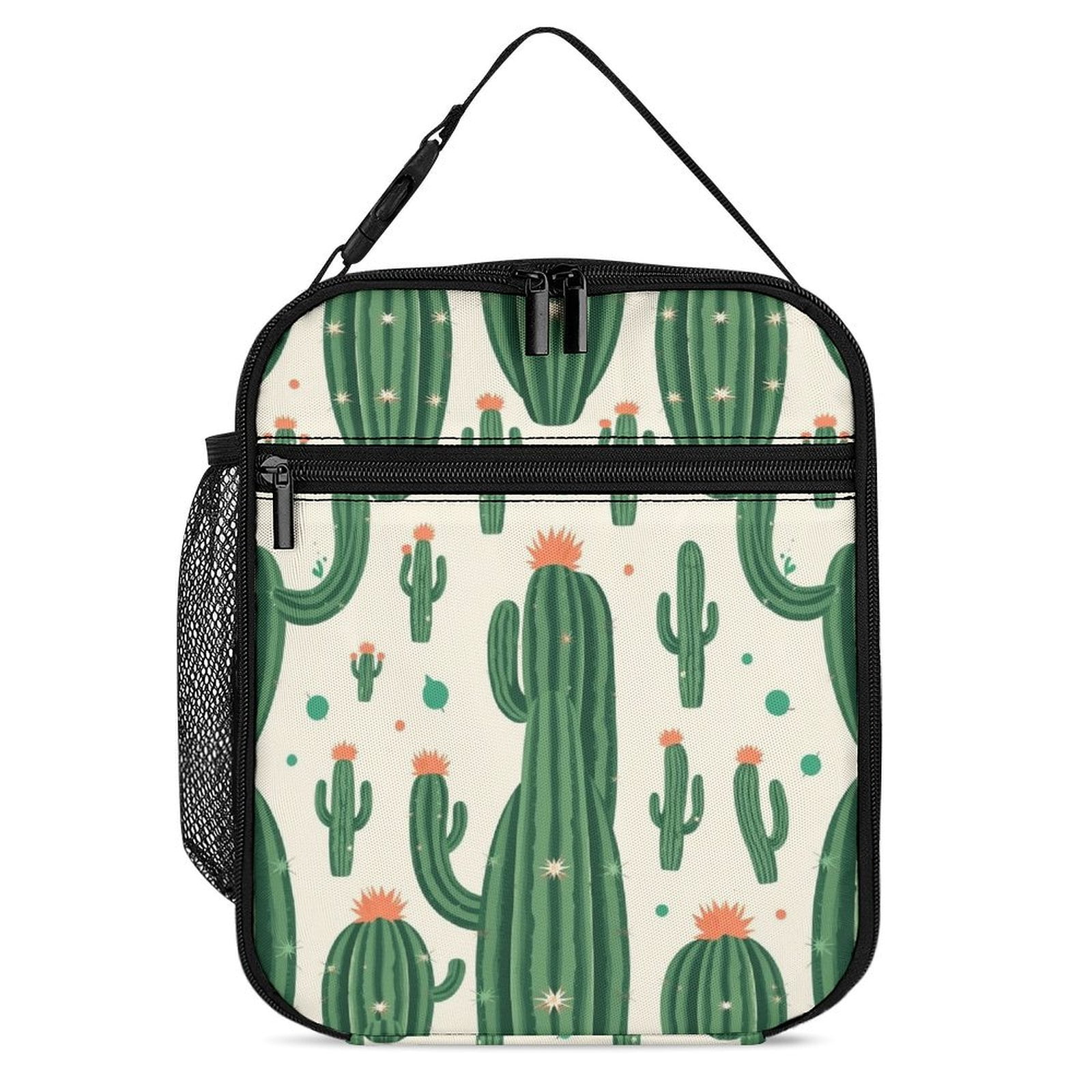 Cactus Seamless Pattern Lunch Bag Warm Insulated Lunch Box School Food ...
