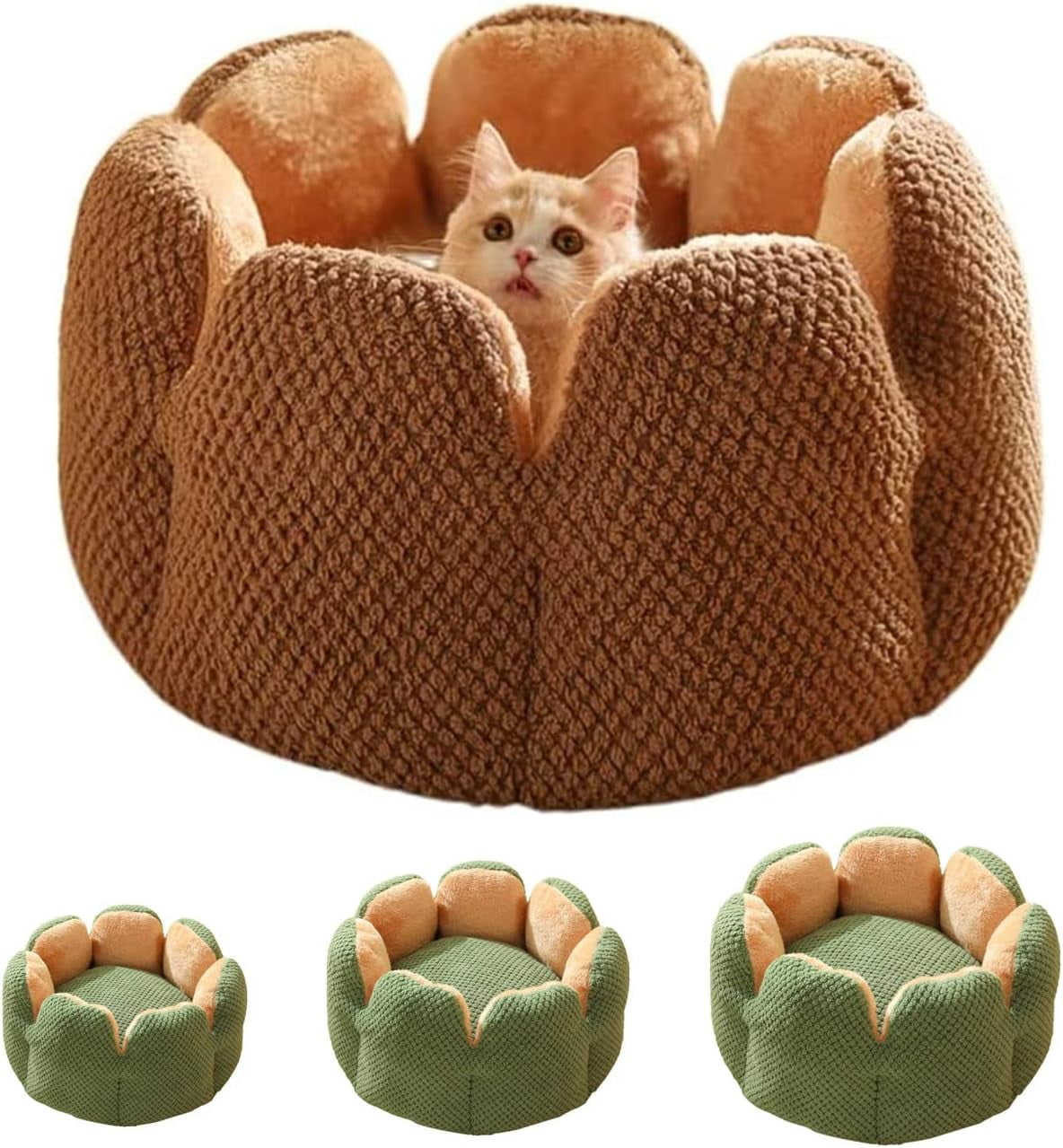 Cactus Shape Comfy Pet Bed,Summer Breathable Fluffy Thickened Cat Nest ...
