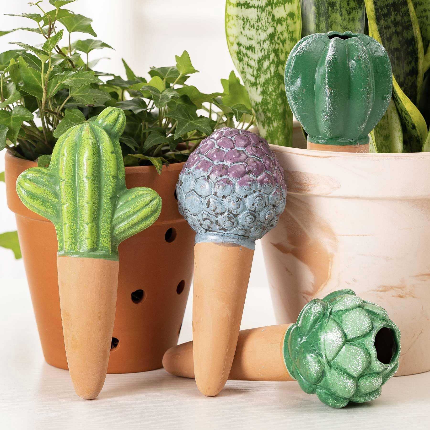 Cactus Shaped Drip Irrigation Stakes 4 Pack Indoor Outdoor Plant ...