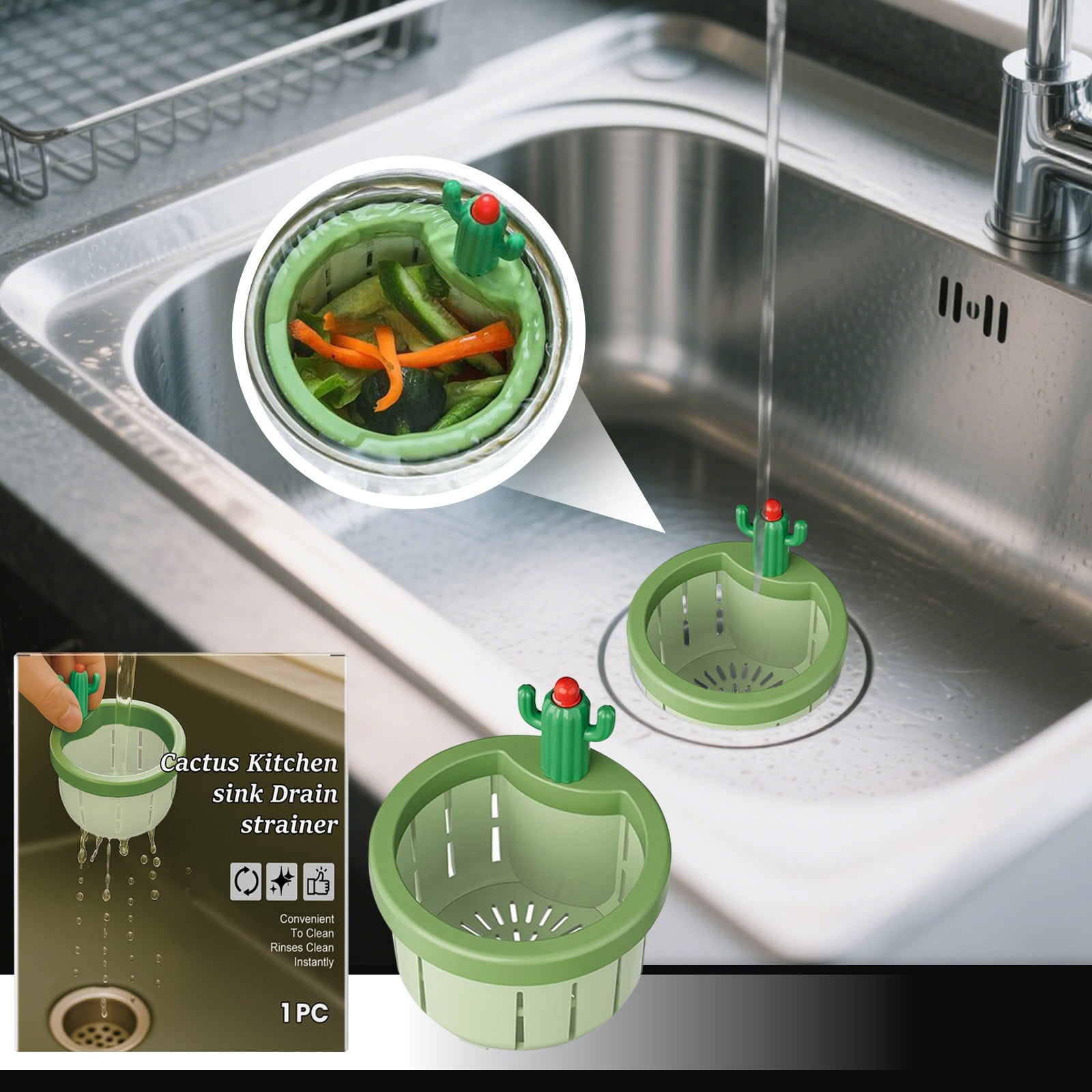 Cactus-Shaped Sink Filter Basket, Kitchen Sink Strainer Basket ...