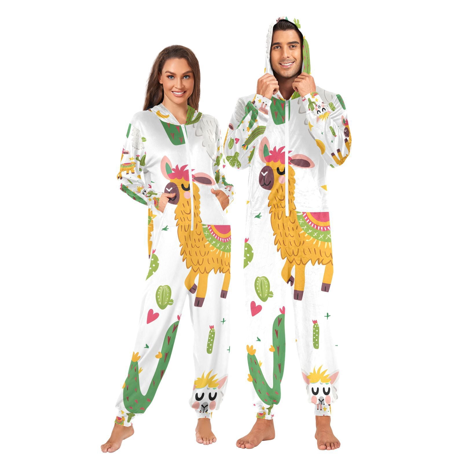 Cactus Sheeps Adult Onesie Pajamas Slim Fit Christmas One Piece Suit ...