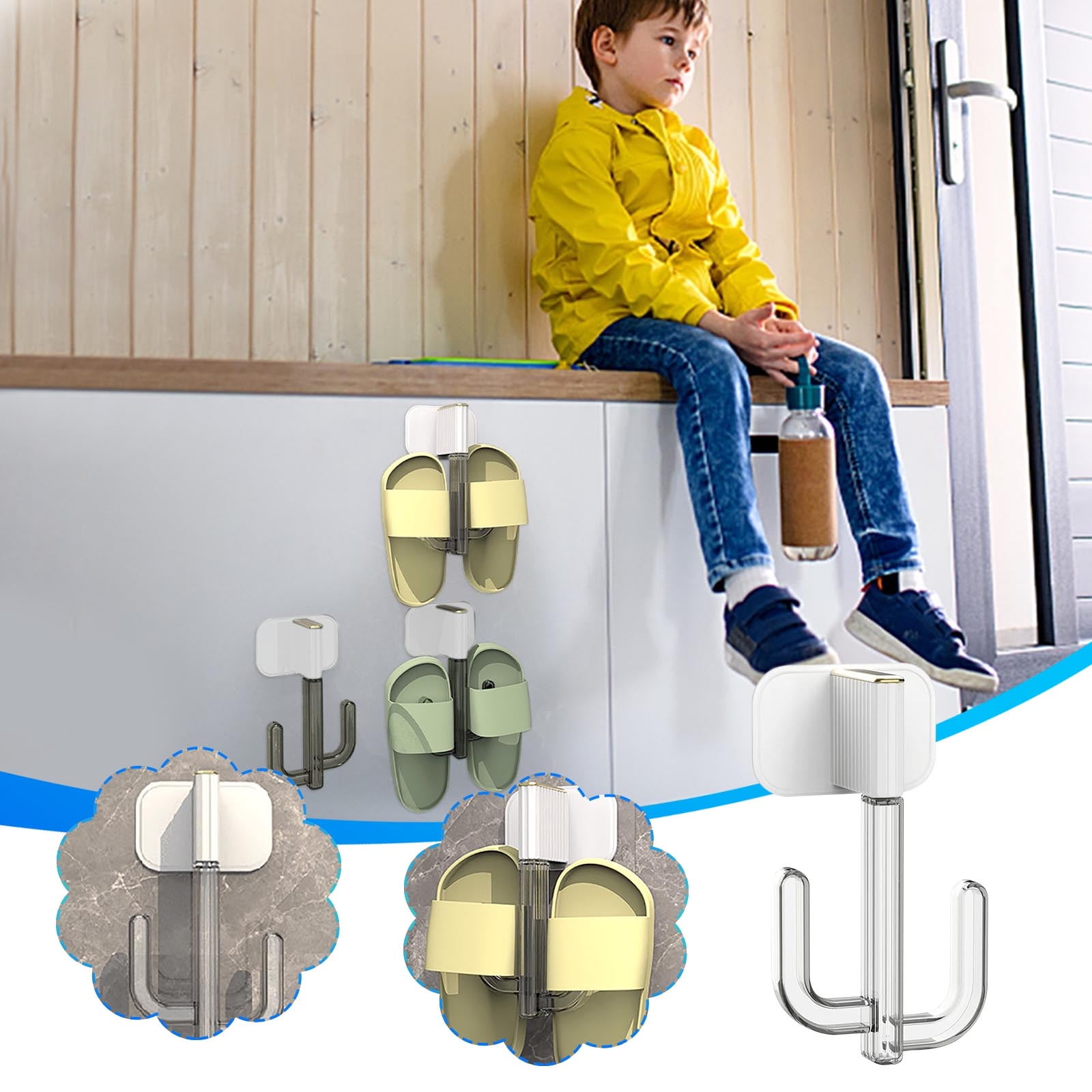 Cactus Shoe Rack - Wall-Mounted Slipper Organizer for Bathroom, 16 ...