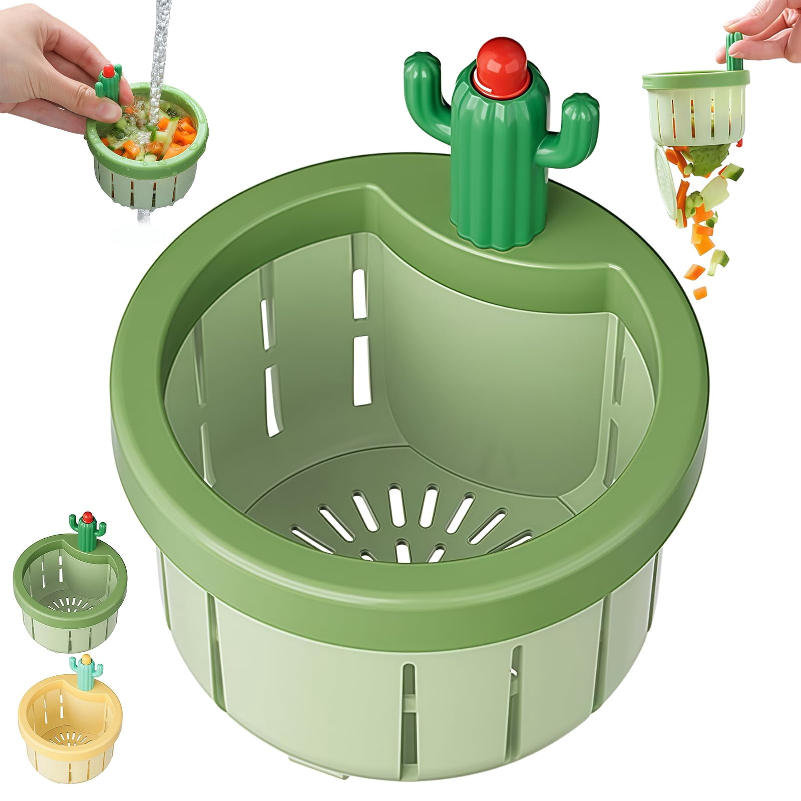 Cactus Sink Drain Strainer, Press to Dump Waste Collector, Extra Thick ...