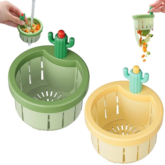 Cactus Sink Drain Strainer, Press to Dump Waste Collector, Extra Thick ...