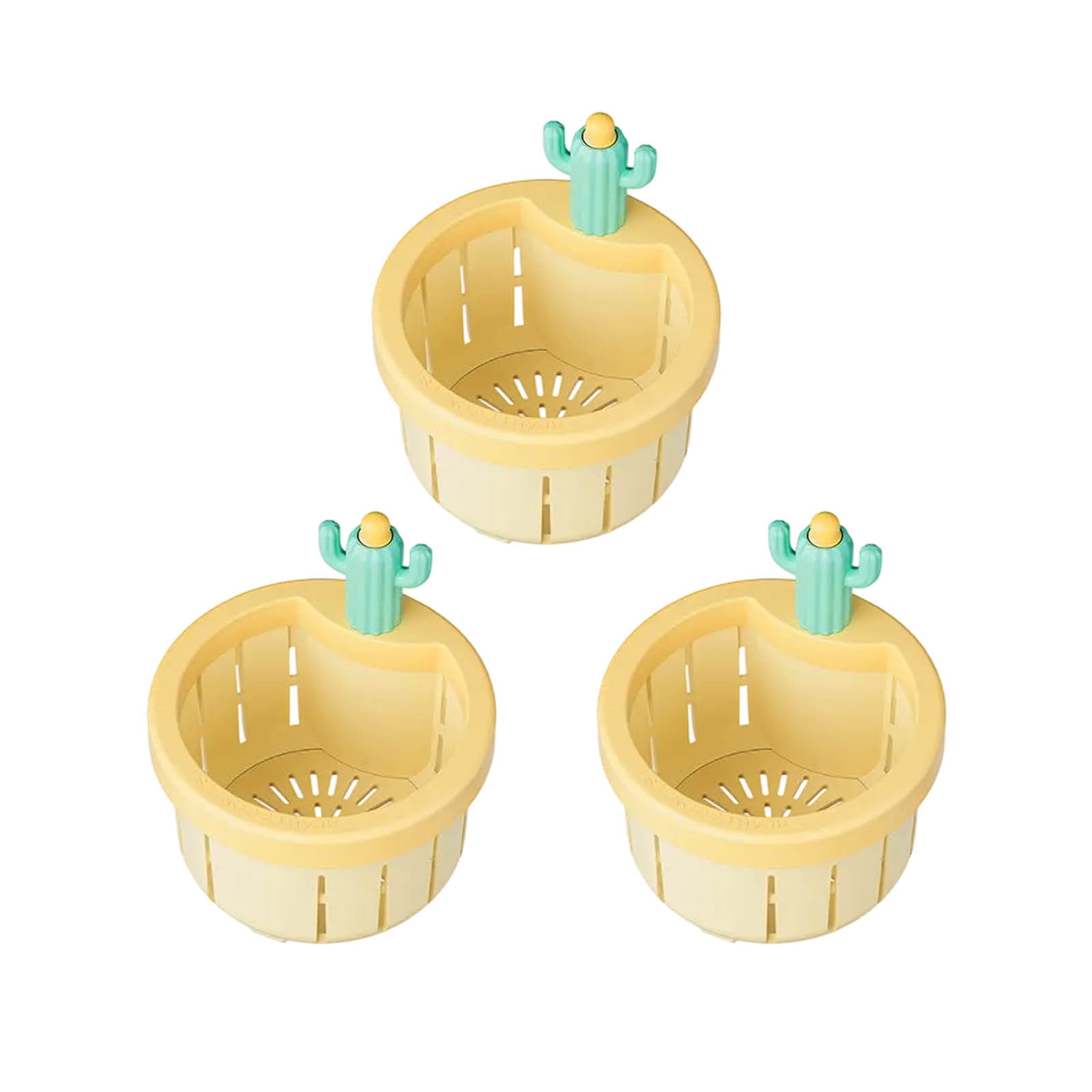 Cactus Sink Strainer 3 Pack Automatic Dumping Multi-Functional Drainage ...