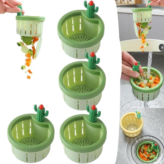 Cactus Sink Strainer, 4PCS Kitchen Sink Drain Basket with Lifting ...