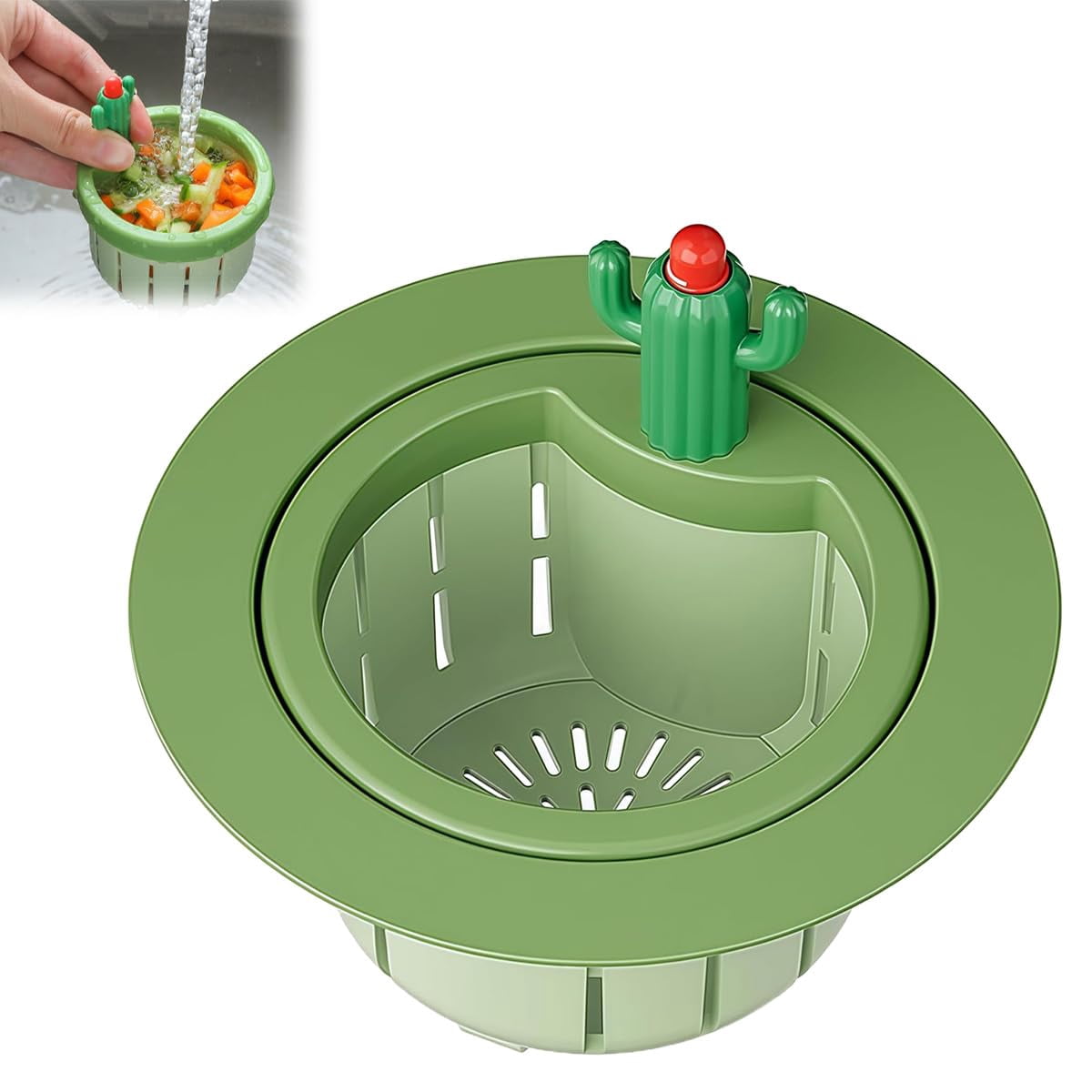 Cactus Sink Strainer Basket, 2026 Upgraded Self-Cleaning ...