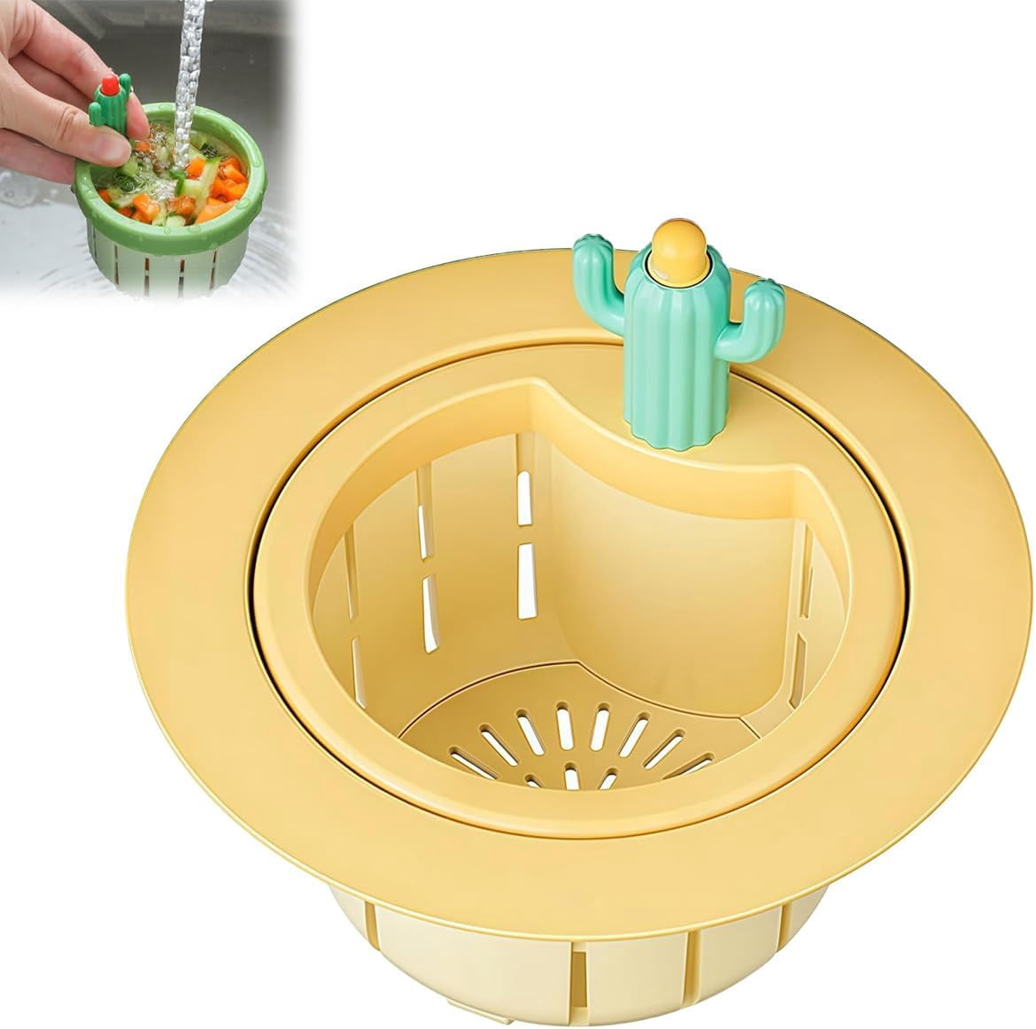 Cactus Sink Strainer, Press Automatic Dumping Basket, Cactus Kitchen ...