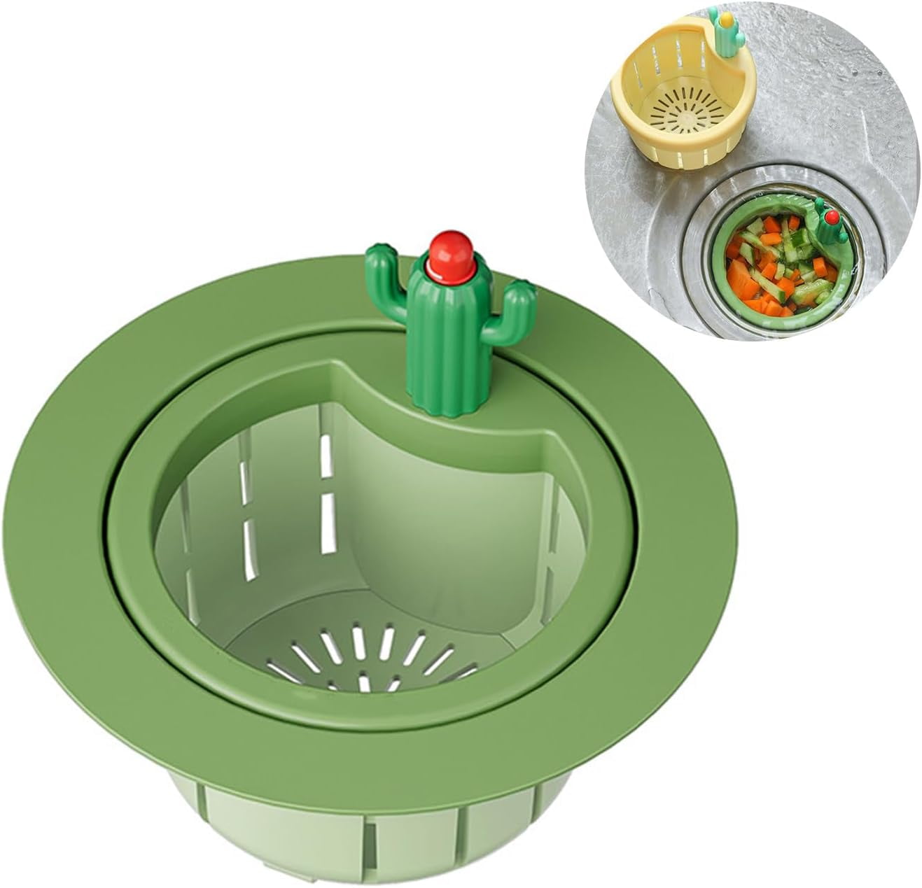 Cactus Sink Strainer,Press Automatic Dumping Basket Kitchen Sink Filter ...