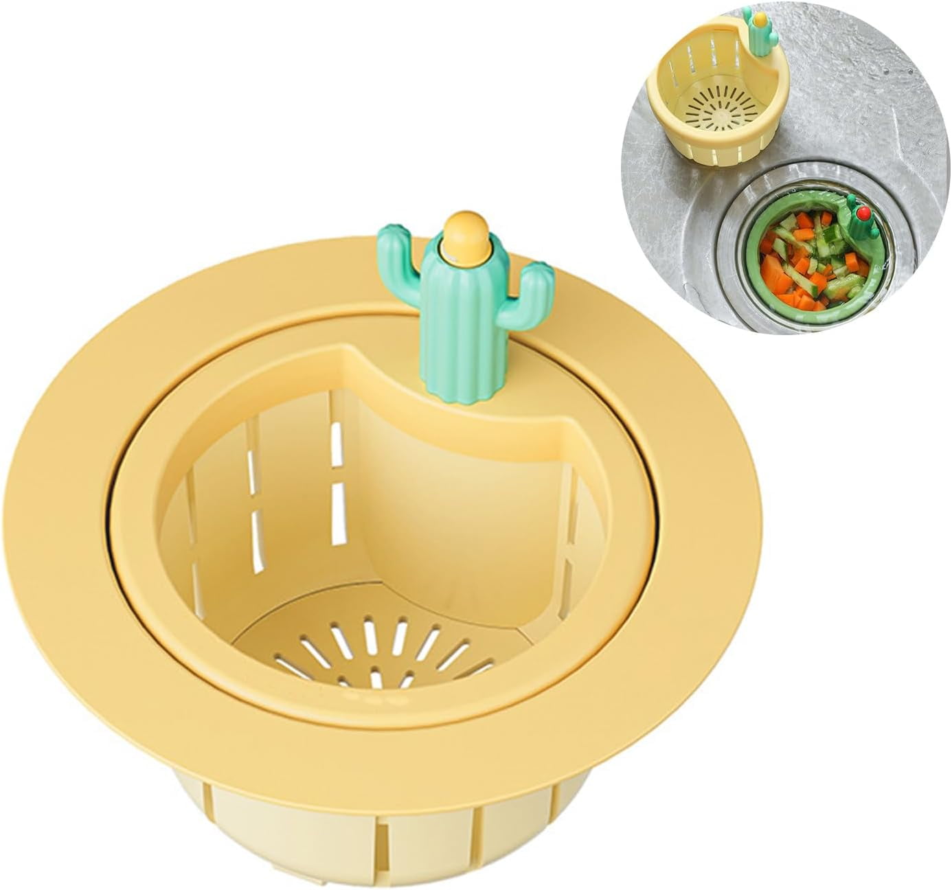 Cactus Sink Strainer,Press Automatic Dumping Basket Kitchen Sink Filter ...