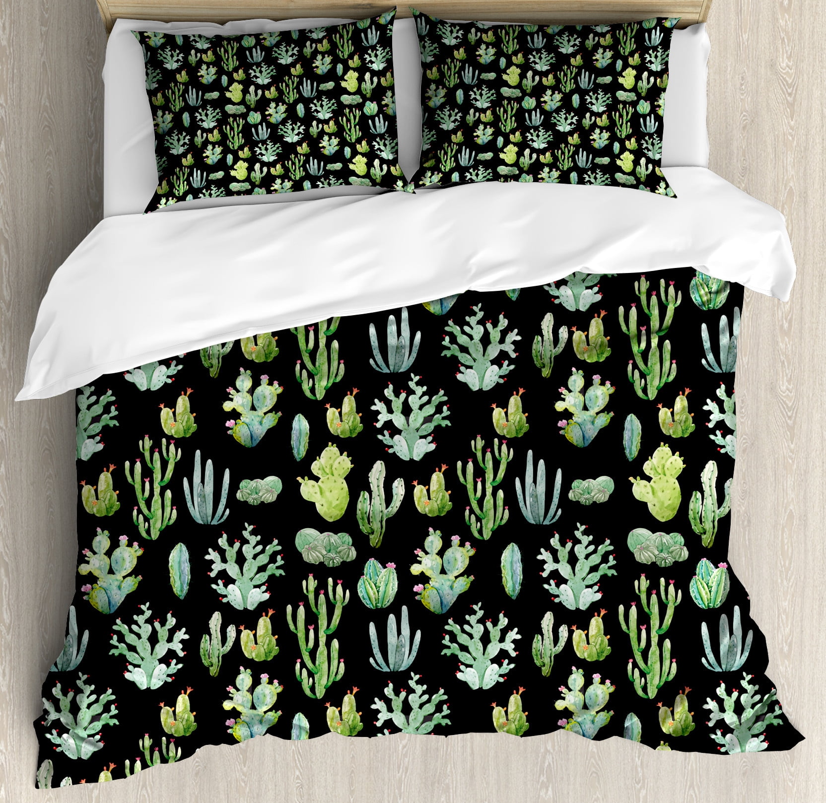 Cactus Spring Flower Duvet Cover Set, Composition of Various Succulent ...
