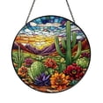 Cactus Stained Glass Window Suncatcher, Desert Plant Glass Art ...