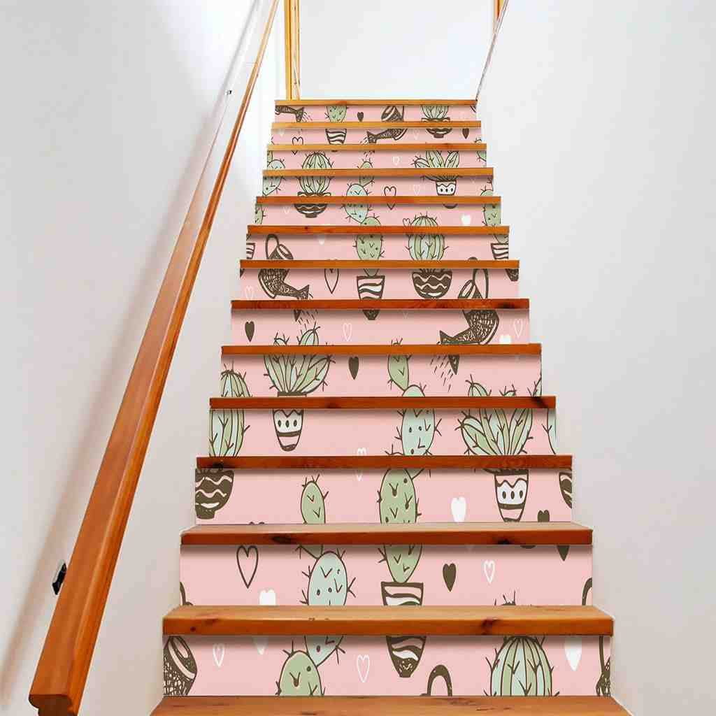 Cactus Stair Stickers Green Desert Plants Staircase Sticker Decals ...
