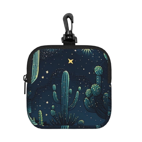 Cactus Starry Moon Stars Square Gear Pouch with Lobster Clasp ...