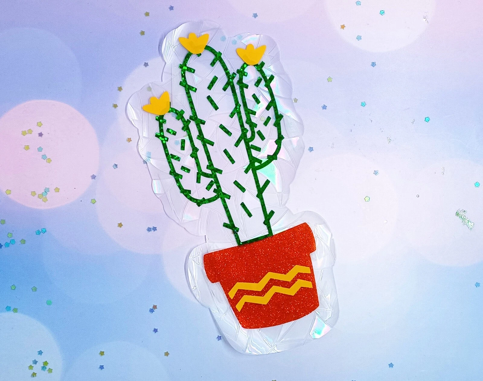 Cactus Sticker Window Cling Suncatcher Decal Apartment Decor Reusable ...