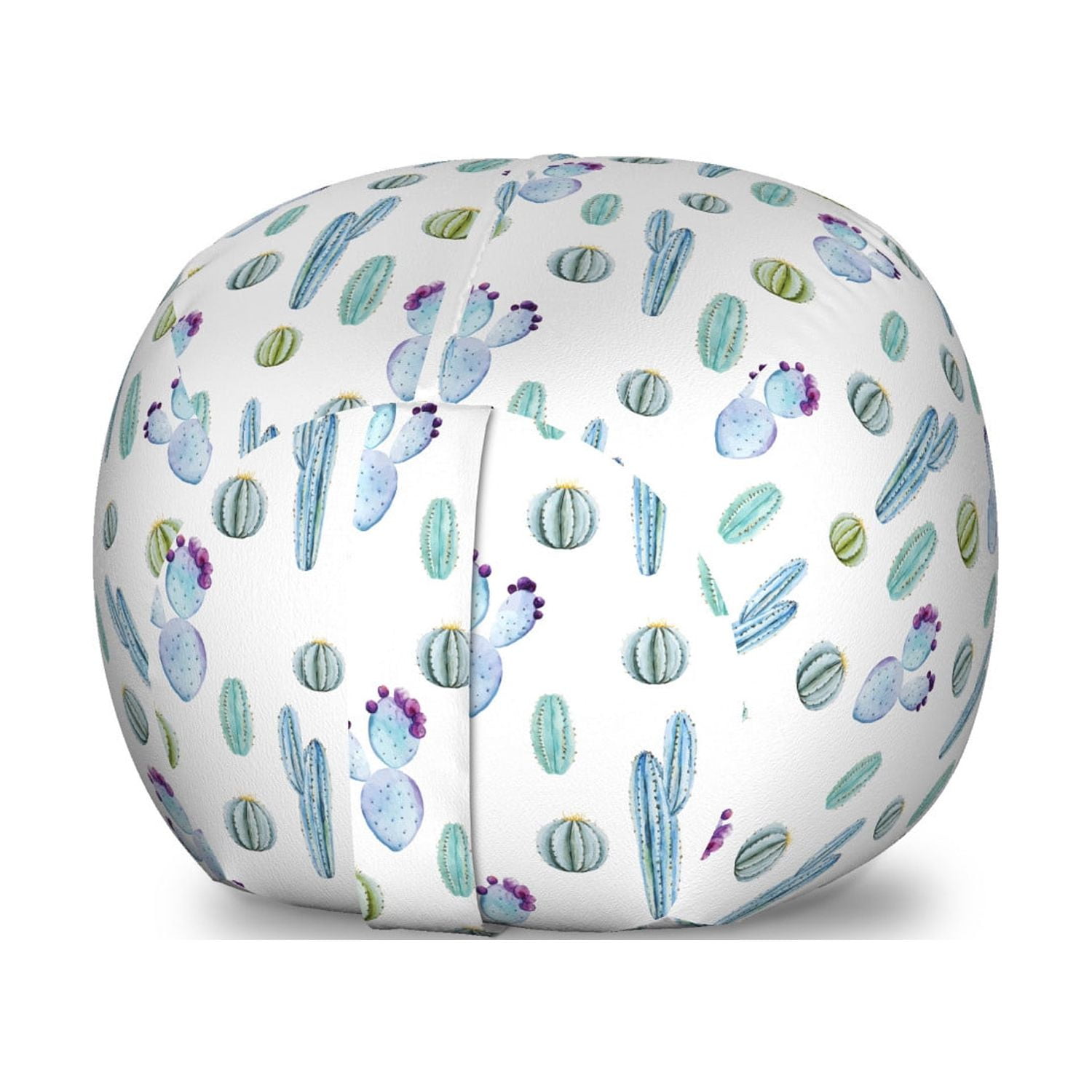 Cactus Storage Toy Bag Chair, Blue Botanic Desert Flowers Spikes ...