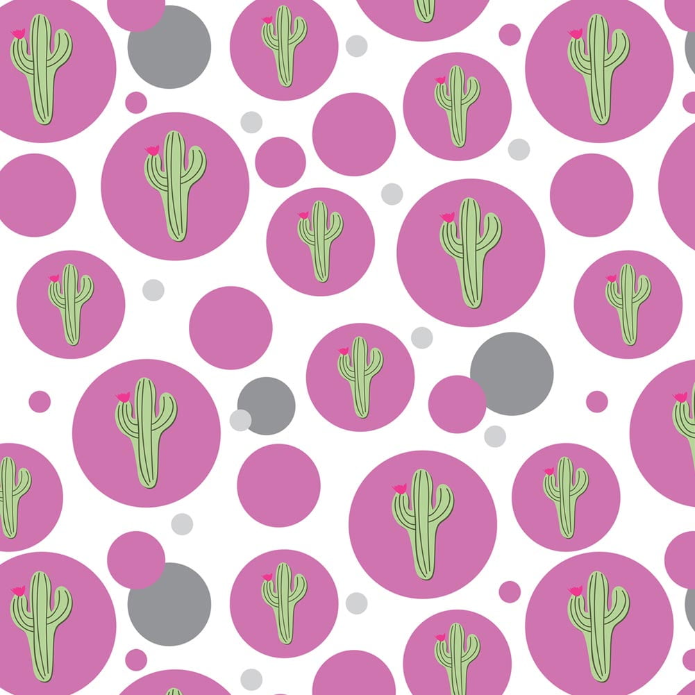 Cactus Succulent Desert Plant Flowering on Pink Premium Gift Wrap ...