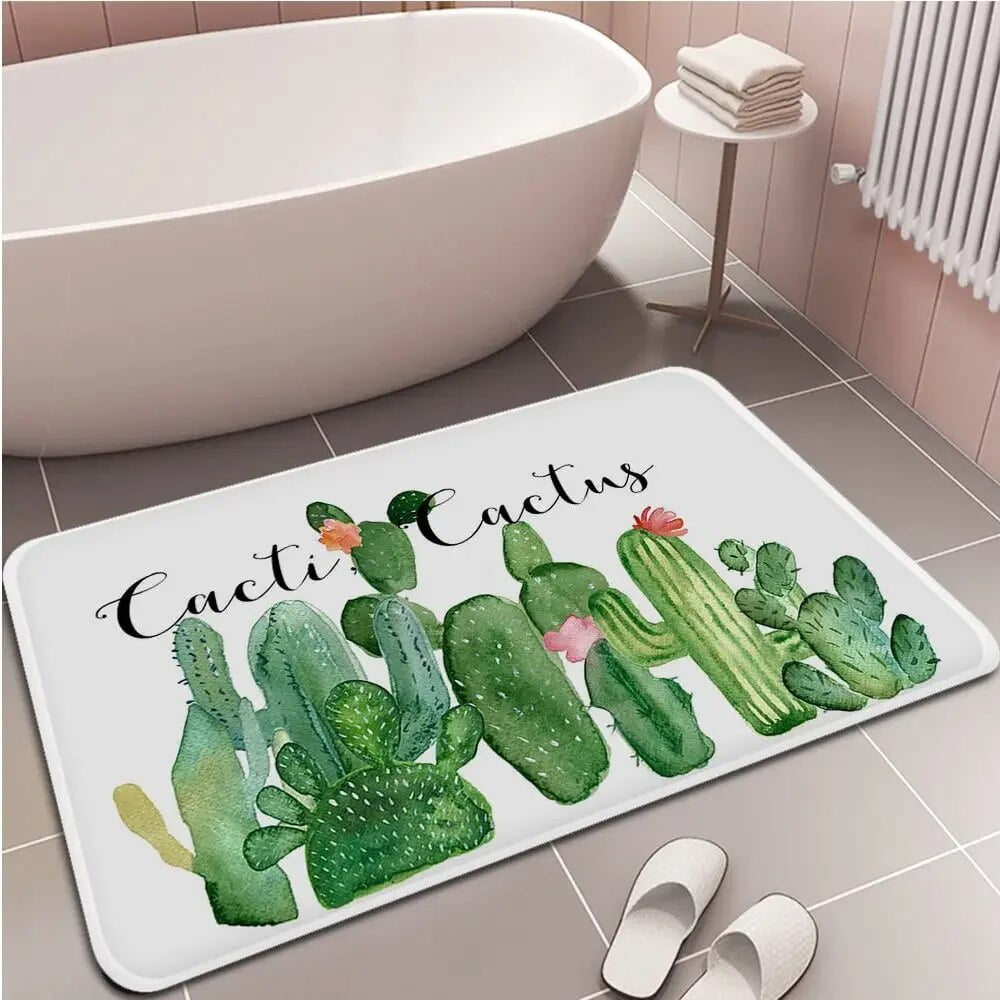 Cactus Succulent Plants Floor Carpet Non-Slip Laundry Room Mat Laundry ...