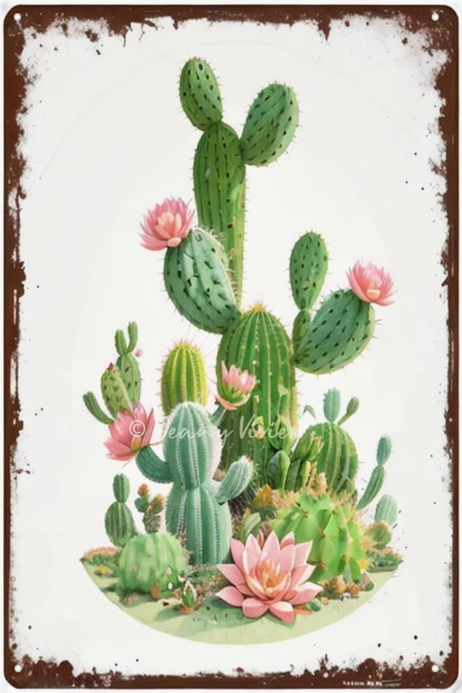 Cactus Succulent Wall Art, Succulent Metal Sign, Cactus Decor, Metal ...