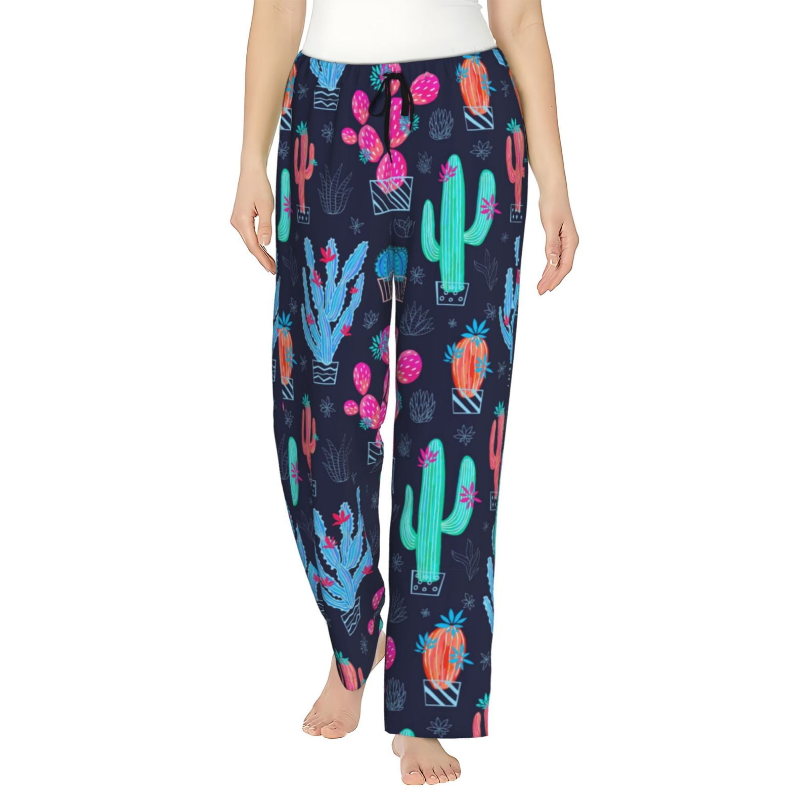 Cactus Succulent Wild Floral Women'S Comfy Pajama Pants With Pockets ...