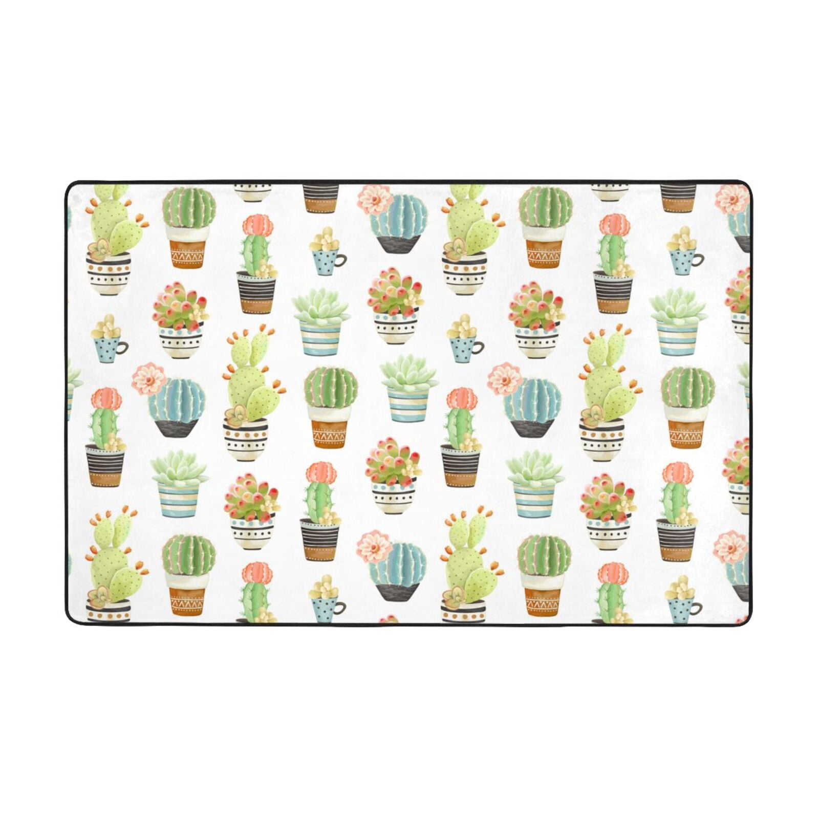 Cactus Succulents potted plant Shaggy Area Rug, Rugs for Living Room ...