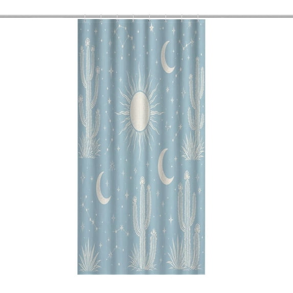 Cactus Sun Constellation Sketch Print Shower Curtain,Cloth Fabric ...