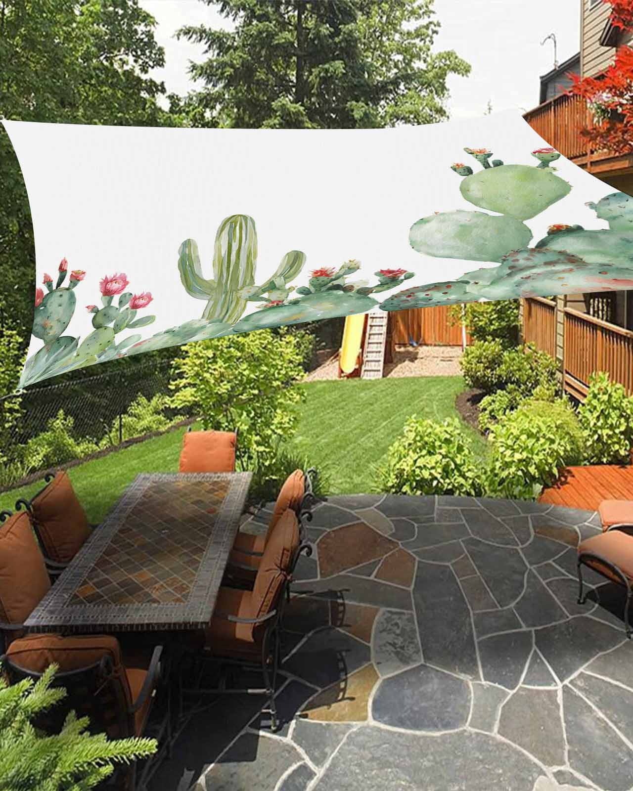 Cactus Sun Shade Sail 6.5'X10' Tropical Plants Watercolor Plant UV ...