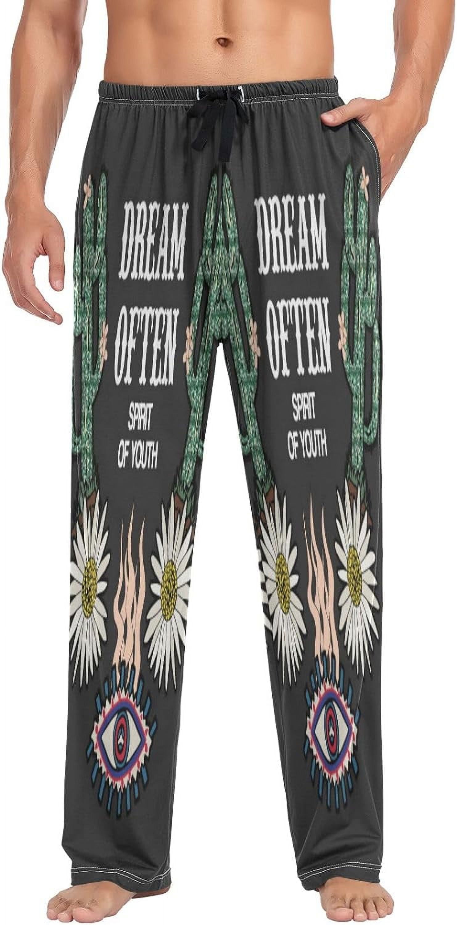Cactus Sunflower Men's Pajama Pants Lightweight Sleepwear Bottom Lounge ...