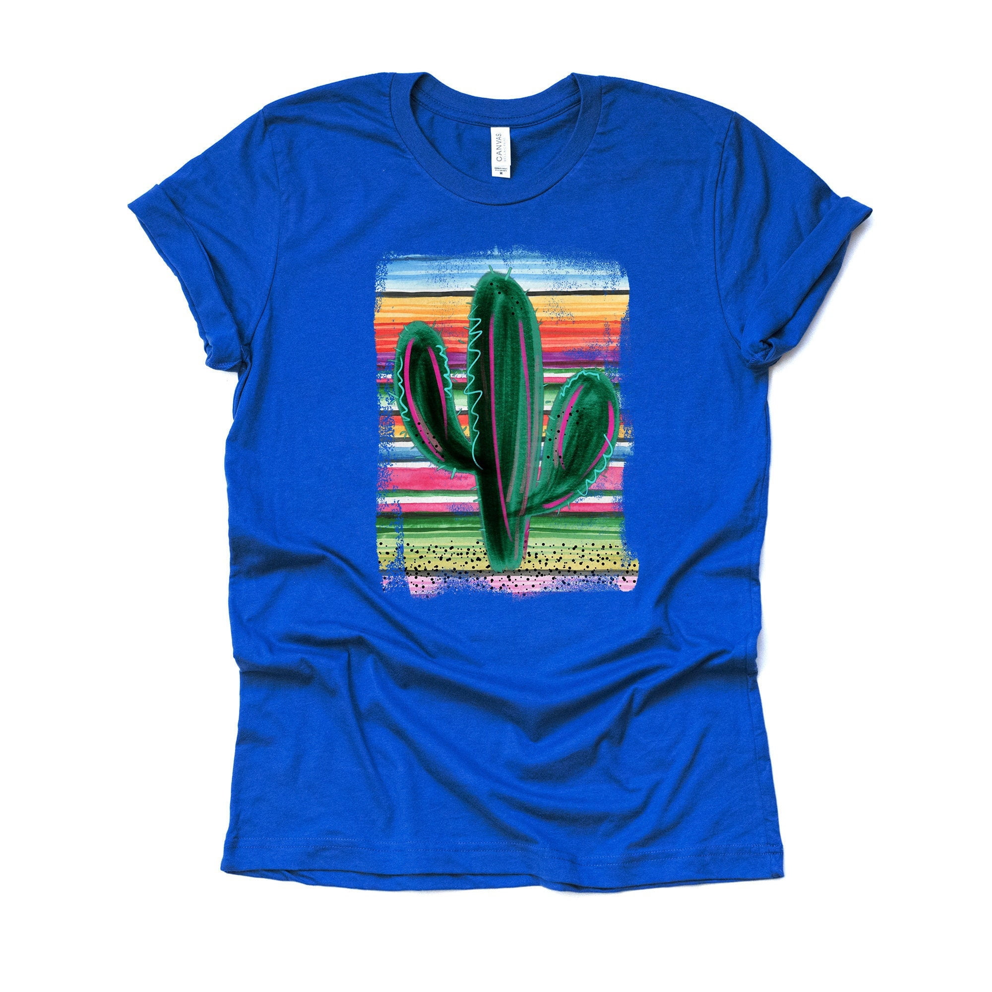 Cactus Tee: Serape Aztec Design, Bella + Canvas Unisex Shirt - Walmart.com