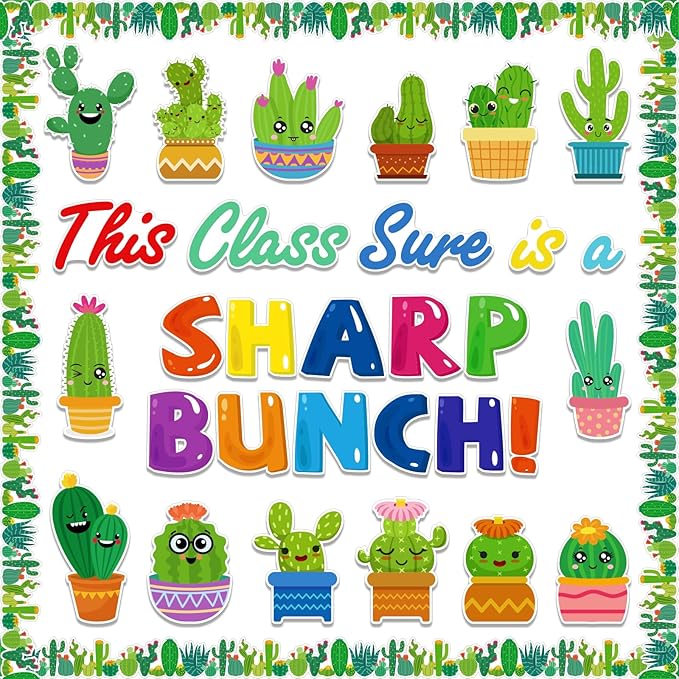 Cactus Theme Classroom Bulletin Board Decor Set, Succulent Themed ...