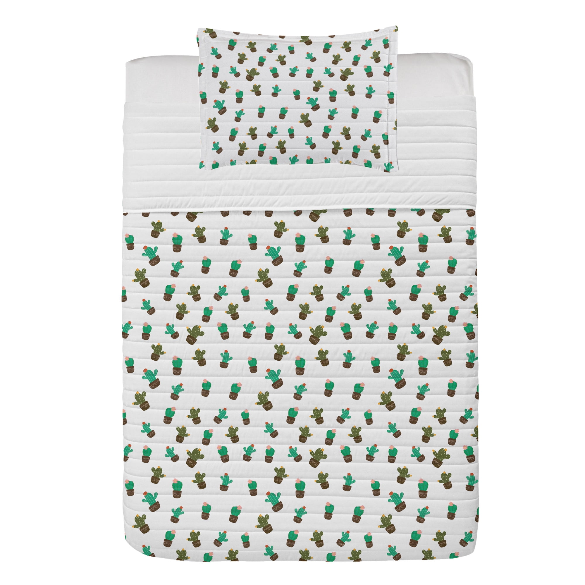 Cactus Theme Microfiber Bedspread Set, Modern Desert Plants with Thorns ...
