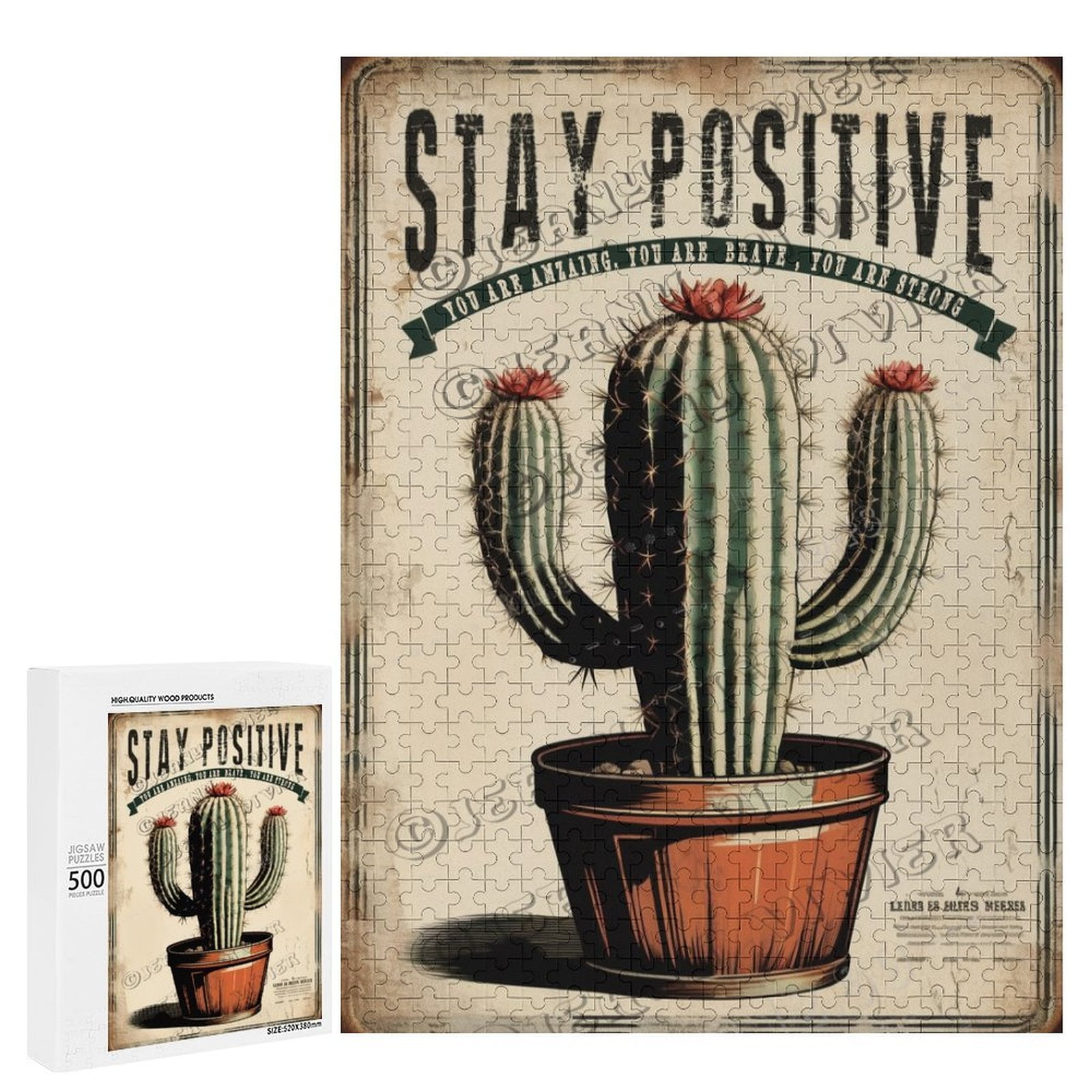 Cactus Themed Jigsaw Puzzles 500 Piece for Adults Families Challenging ...