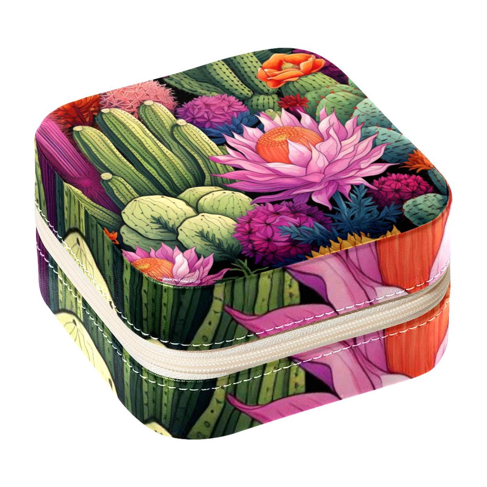 Cactus Travel Portable Square Jewelry Boxes Display Case - Travel ...