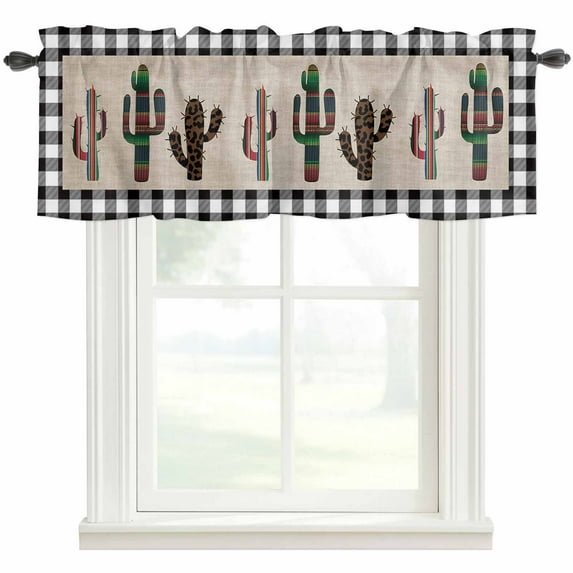 Cactus Tropical Plant Kitchen Valances for Windows, Small Valance ...