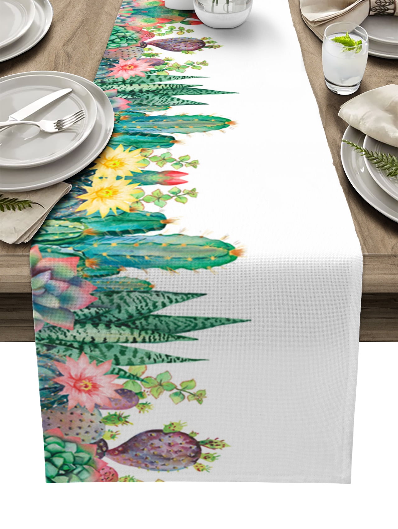 Cactus Tropical Plants Table Runners Kitchen Table ration Dining Table ...