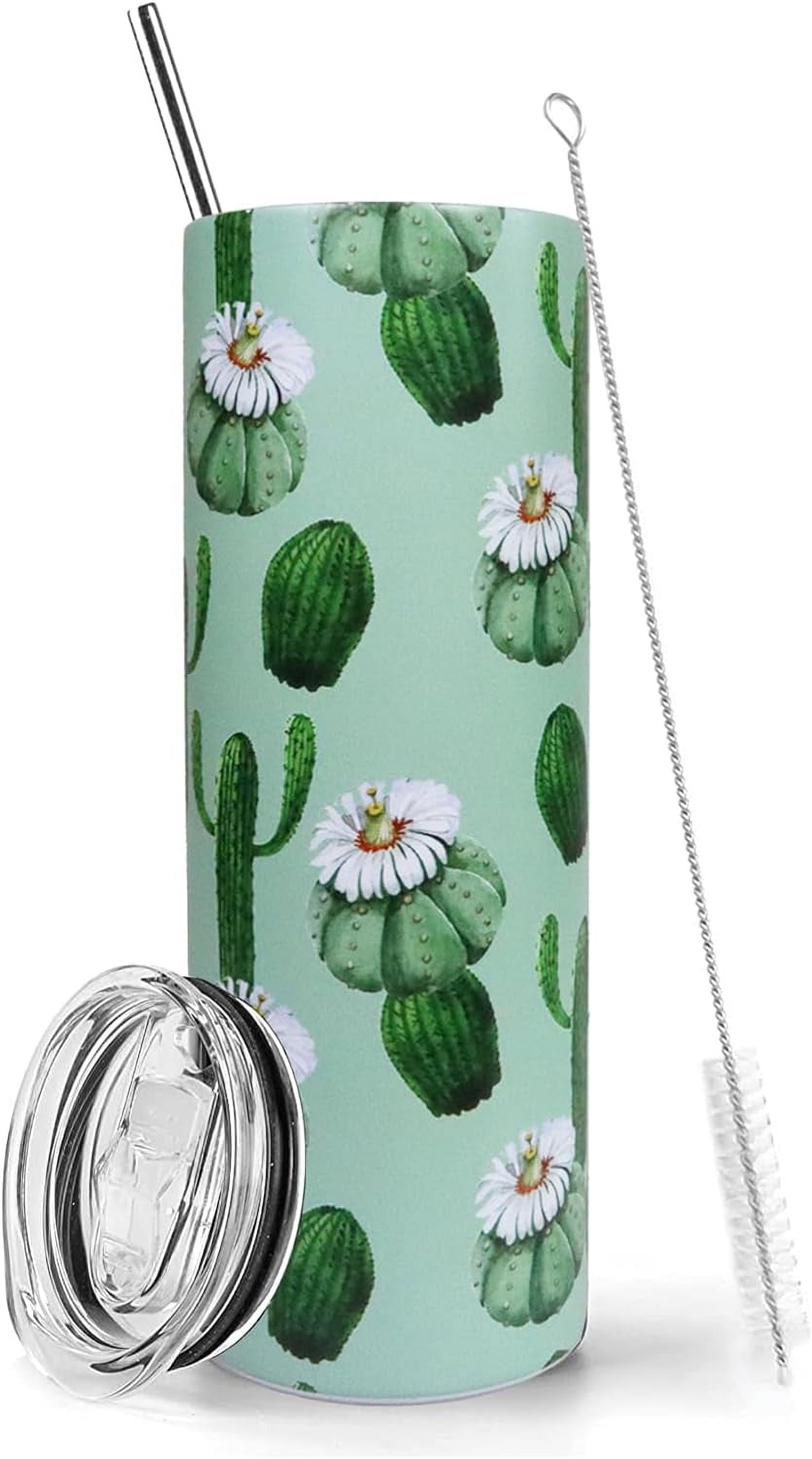 Cactus Tumbler with Straw and Lid Vacuum Insulated 20oz Stainless Steel ...