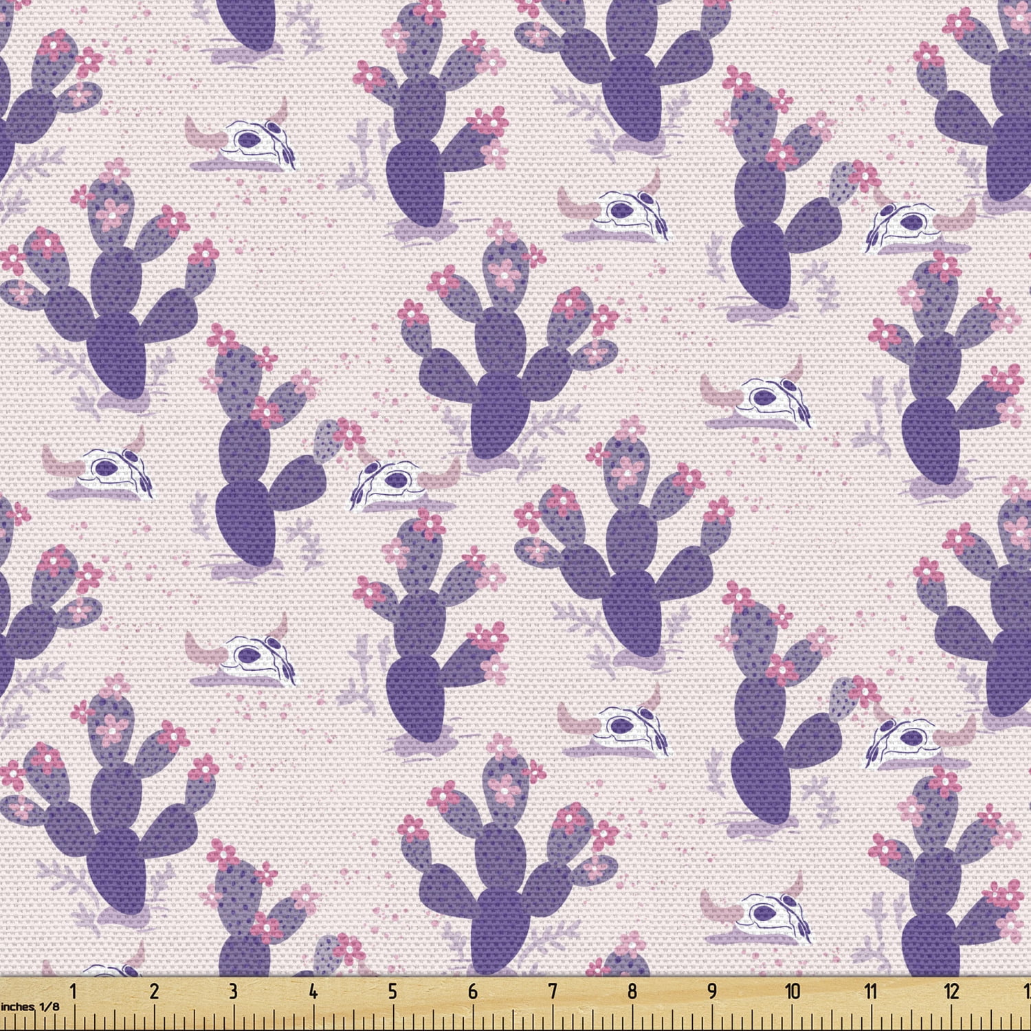 Cactus Upholstery Fabric by the Yard, Continuous Pattern Cacti with ...
