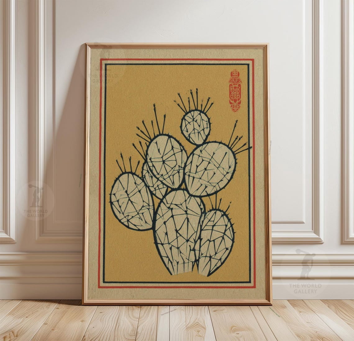 Cactus Vintage Desert Botanical Illustration Japanese Style Wall Art ...