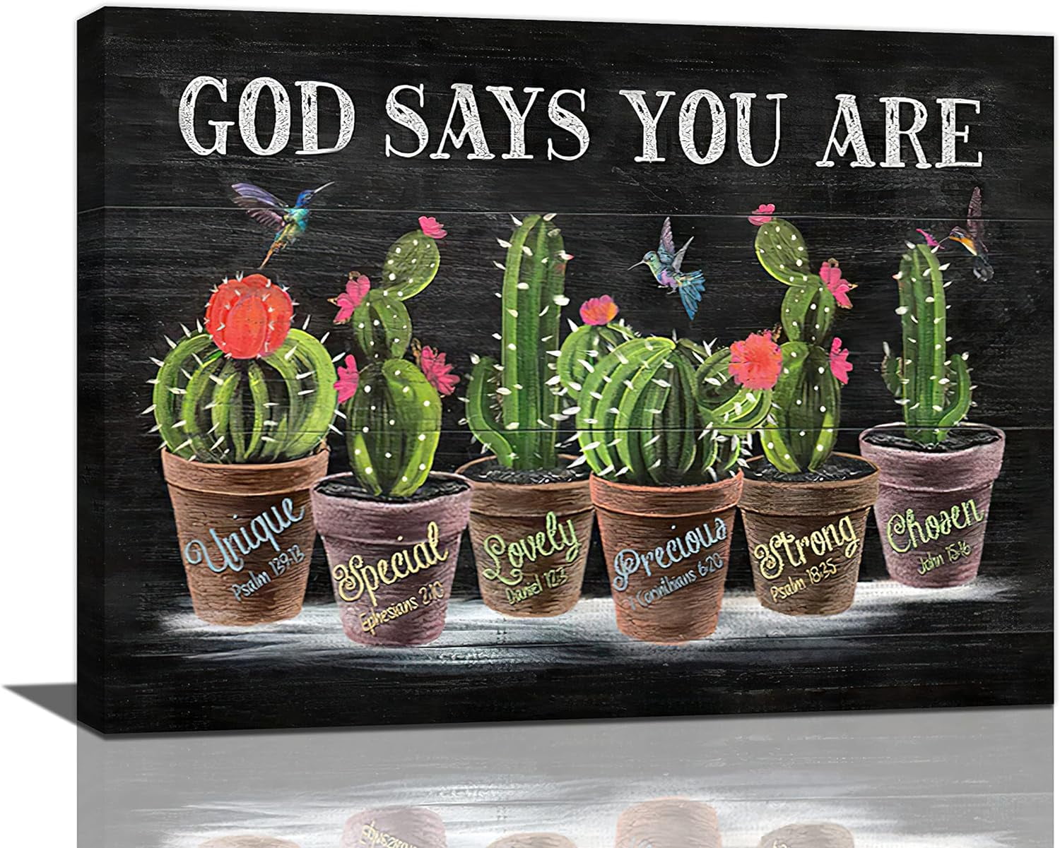 Cactus Wall Art Succulent Bathroom Wall Decor Christian Scripture Bible ...