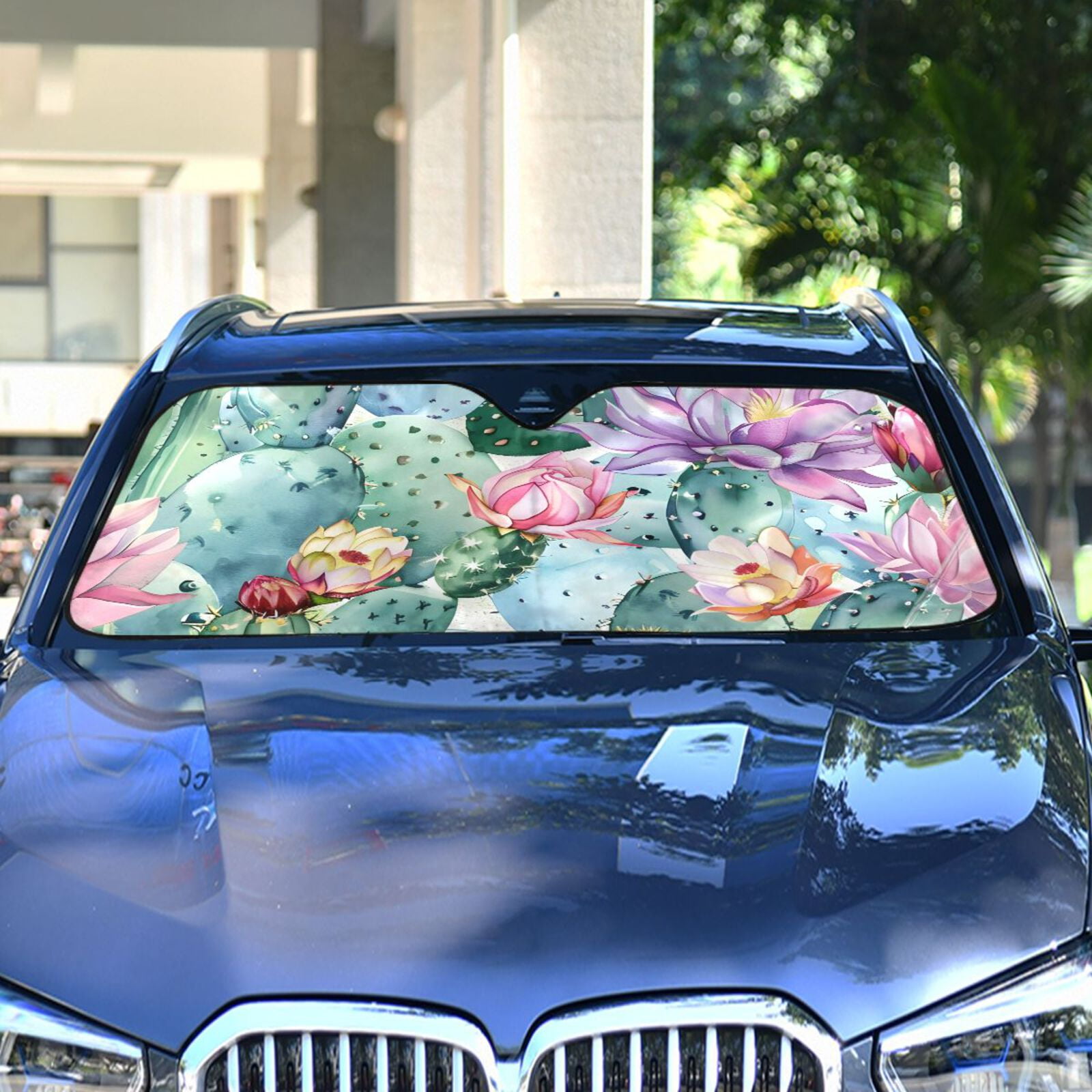Cactus Watercolor Print Automotive Front Car Windshield Sun Shade ...