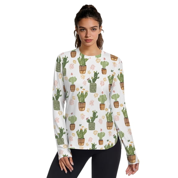 Cactus Women UPF 50+ UV Shirts Long Sleeve with Thumb Holes Workout Sun ...