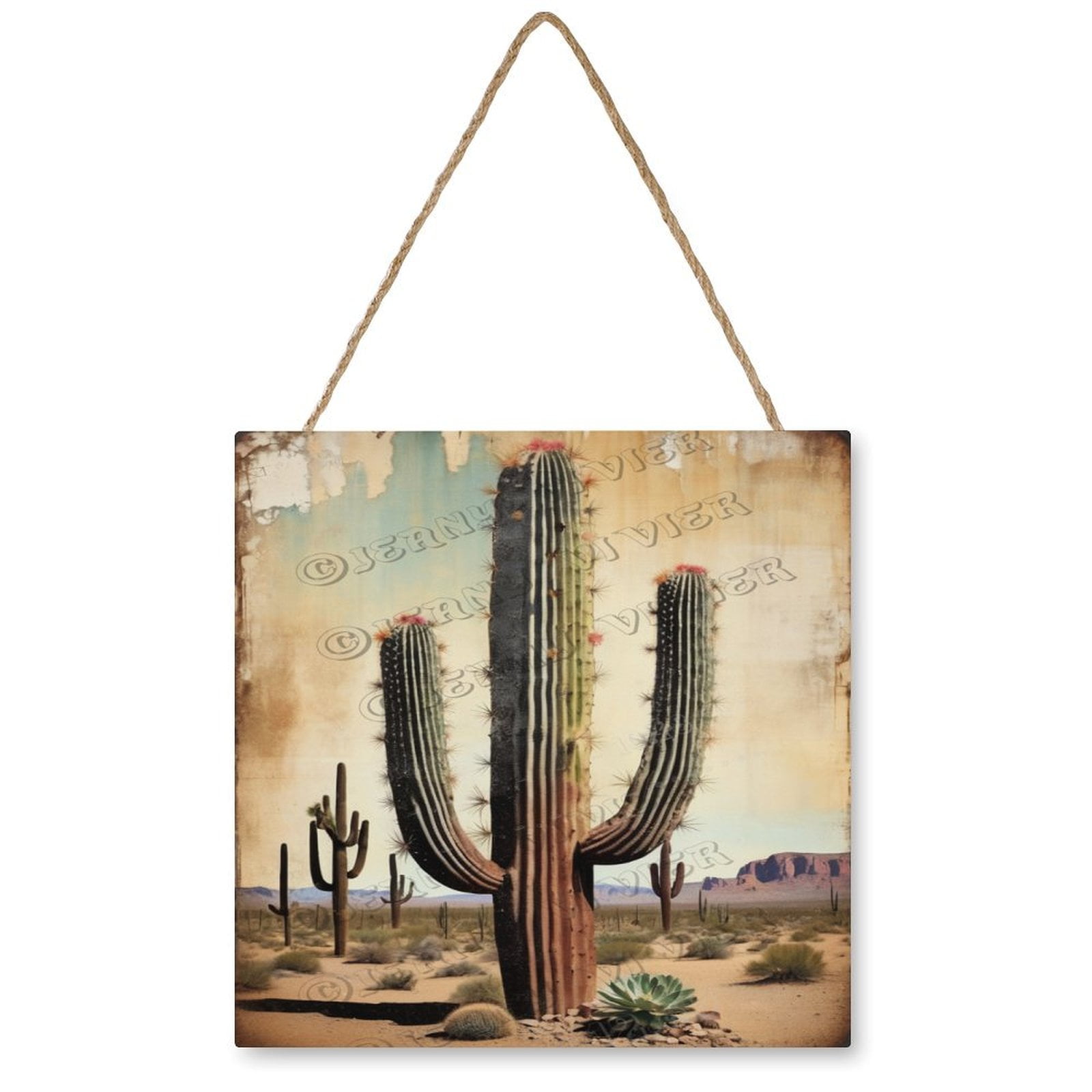 Cactus Wood Hanging Sign, Flower Decor, Welcome Sign, Funny Kitchen ...