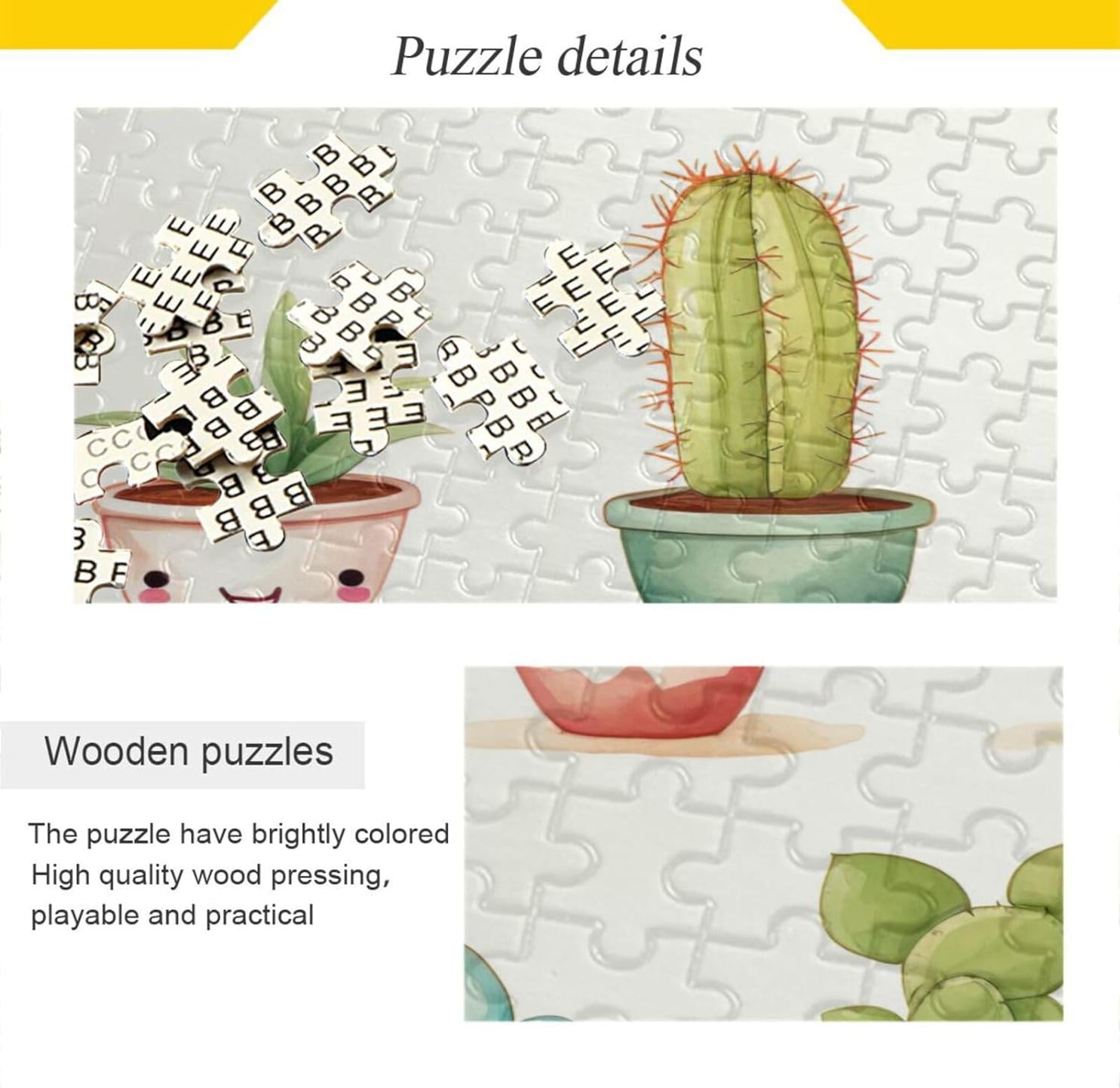 Cactus Wooden Jigsaw Puzzles, Intellectual Entertainment Educational ...