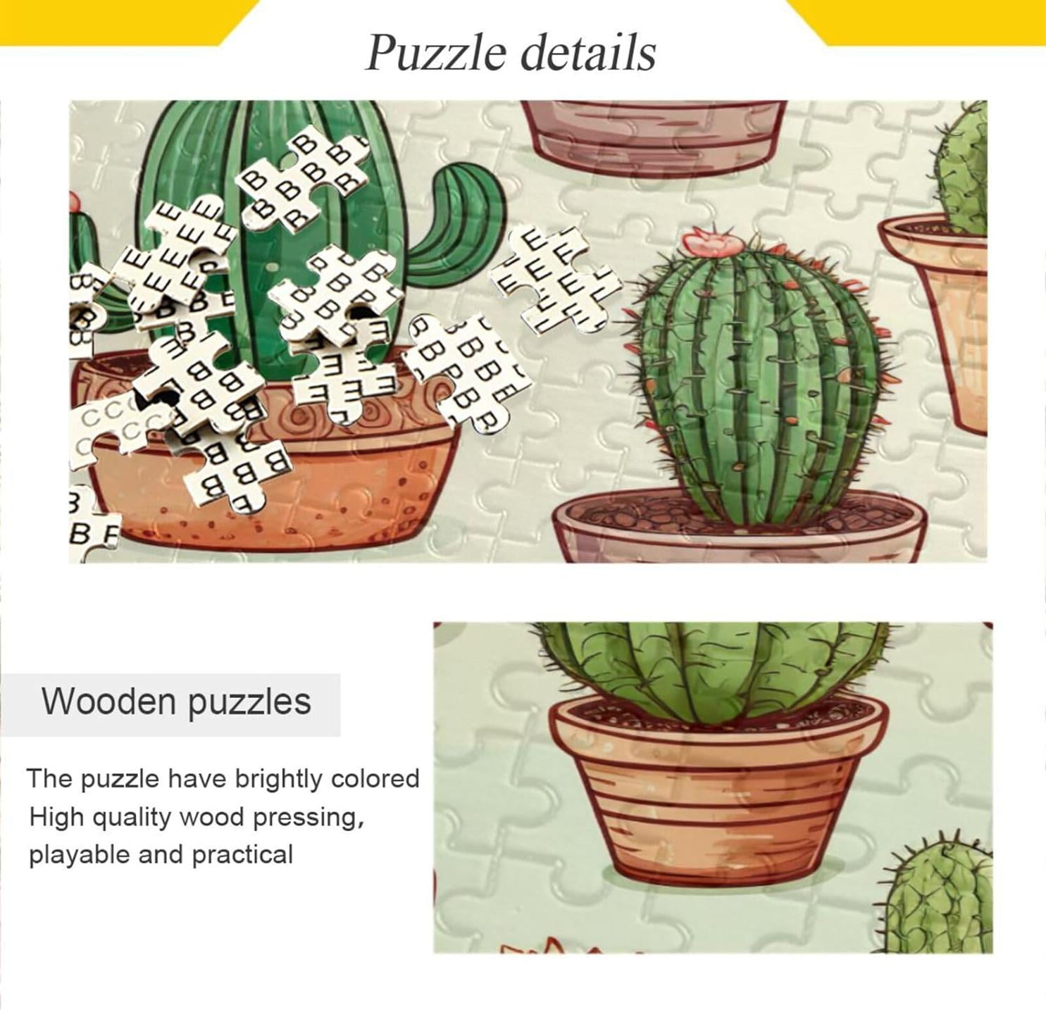 Cactus Wooden Jigsaw Puzzles, Intellectual Entertainment Educational ...