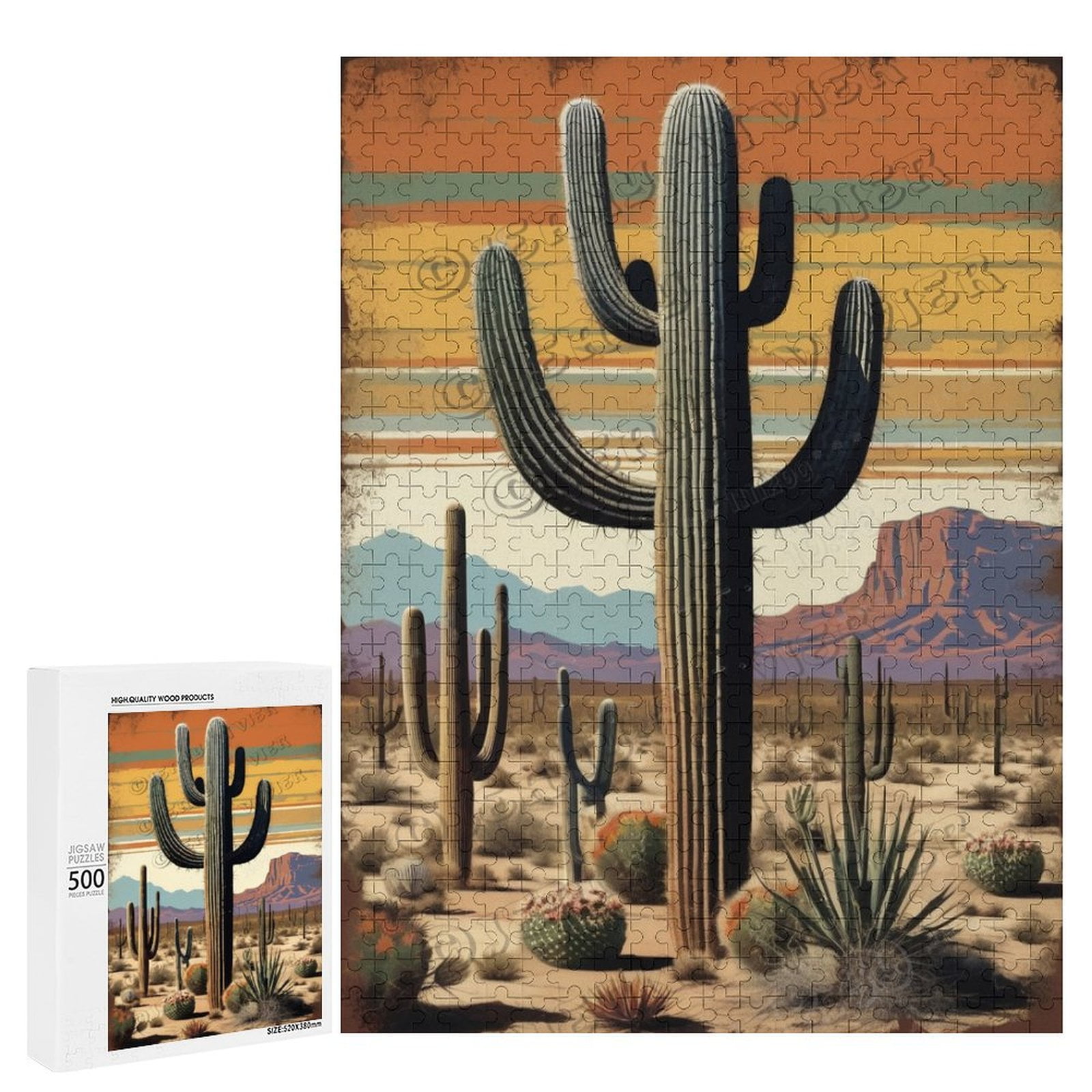 Cactus Wooden Wall Decor Green Plant Decor Southwest Cacti Wood Sign ...