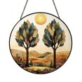 Cactus and Desert Trees View Stained Glass Style Window Decor ...