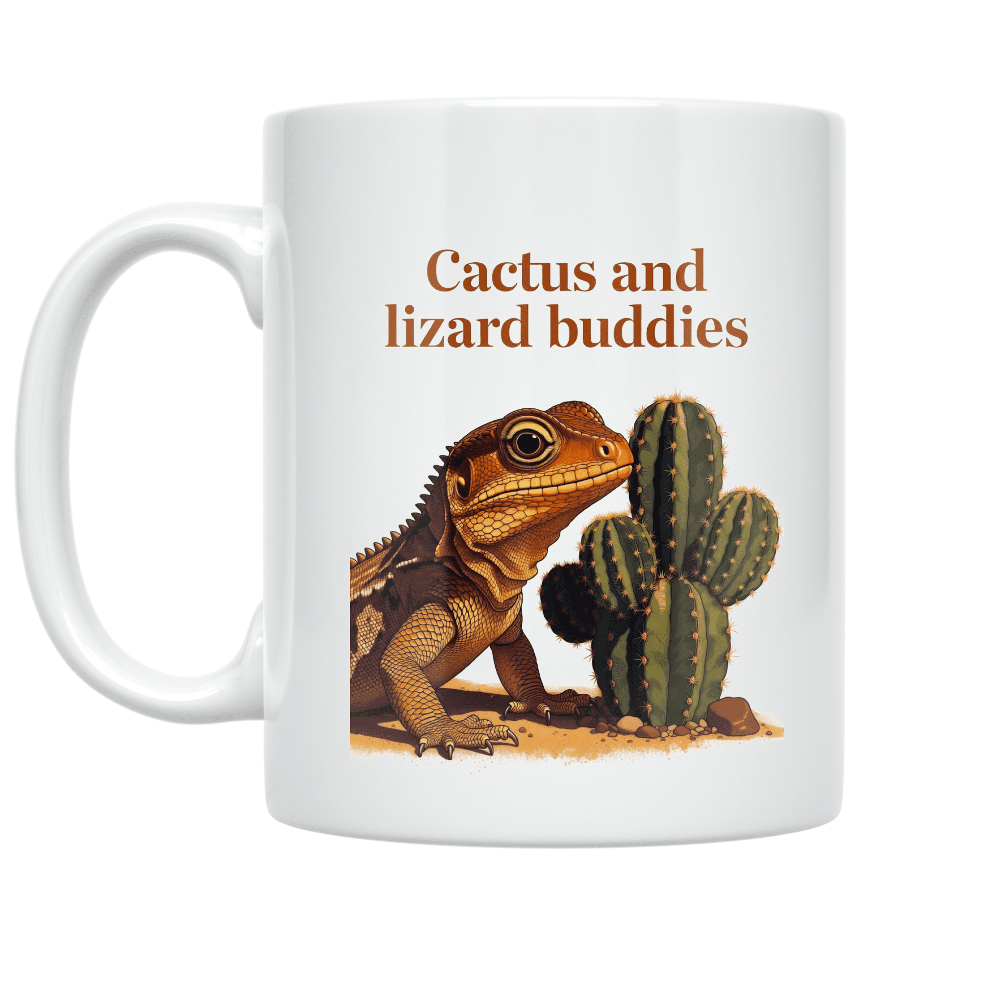 Cactus and Lizard Buddies Design - Reptile Enthusiast - 11 oz Ceramic ...