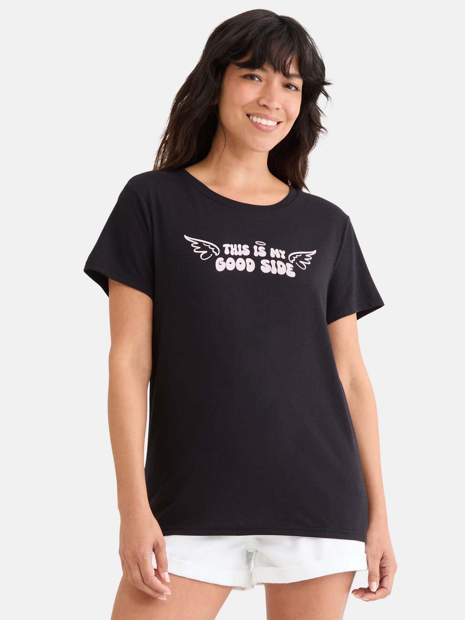 Cactus and Pearl Women's My Good Side Graphic Tee, Sizes XXS-XXL ...