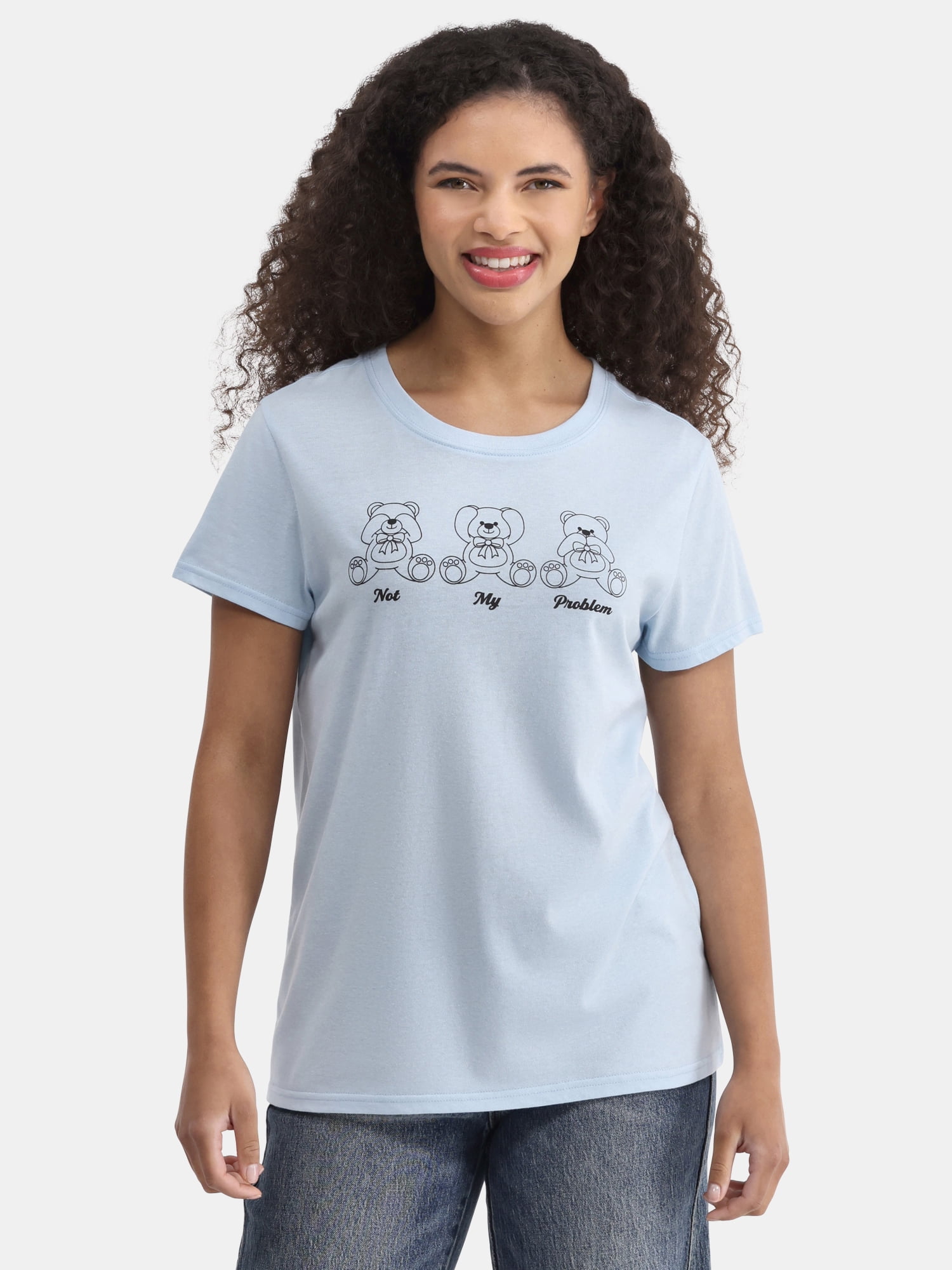 Cactus and Pearl Women's Not My Problem Graphic Tee with Short Sleeves ...