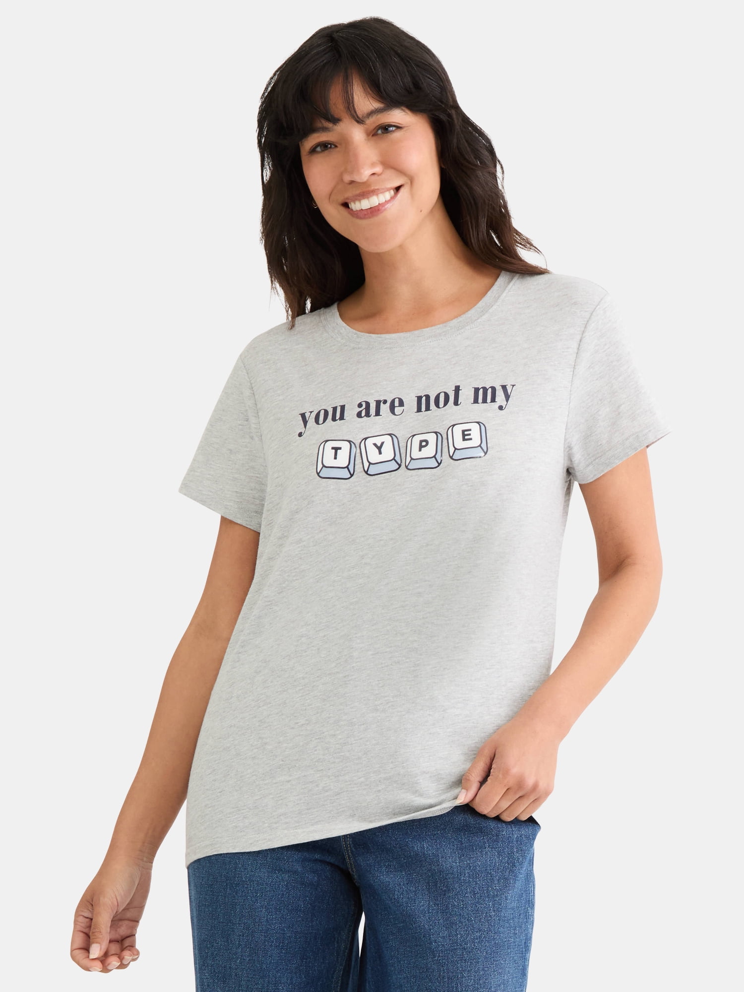 Cactus and Pearl Women's Not My Type Graphic Tee, Sizes XXS-XXL ...